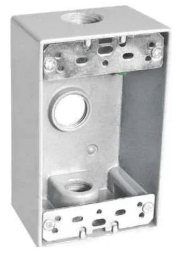 3x3/4 INCH One Gang Weatherproof Box,2" Deep Aluminum with Gray Color ...