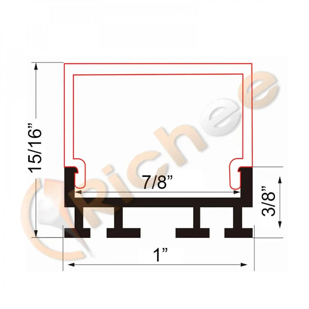 Richee Lighting - 1" Big Square Black Lens Top Led Aluminum Channel ...