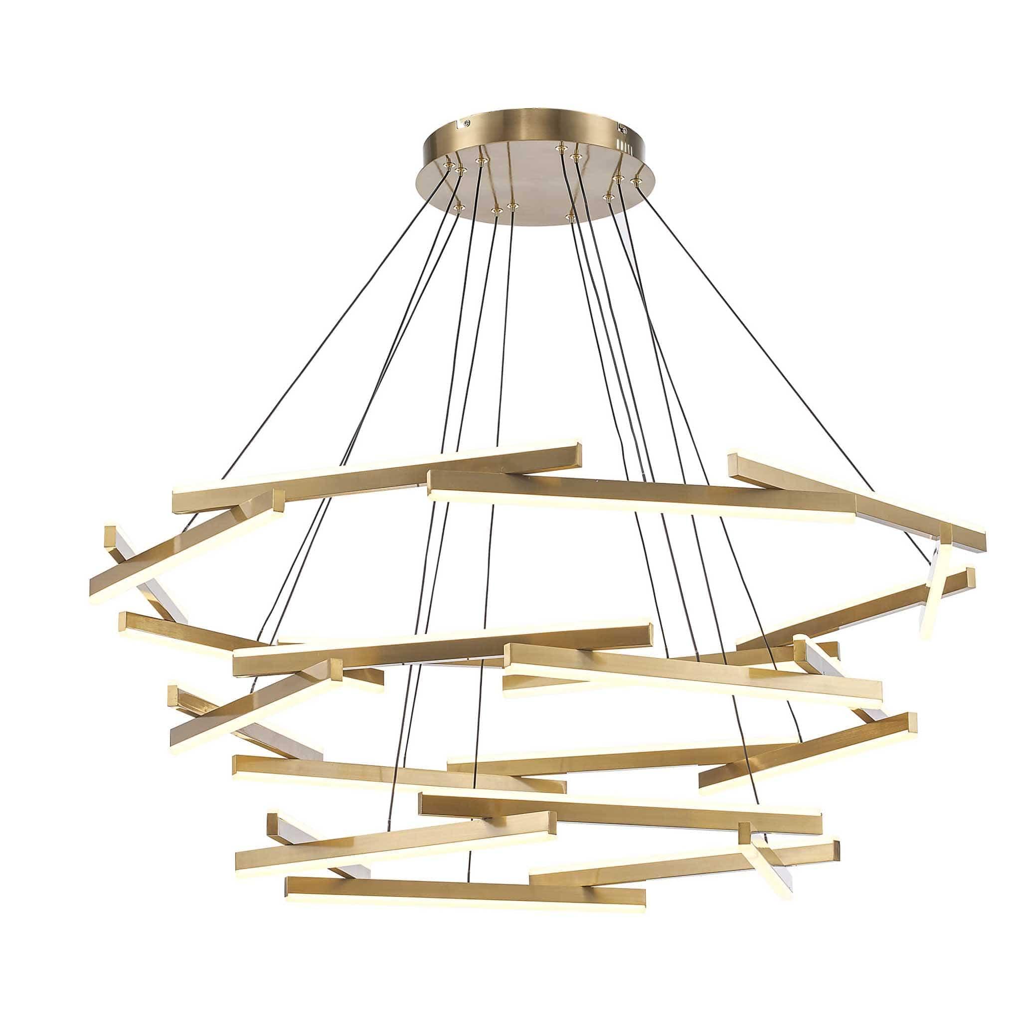 LED Celstia Modern 24 Rods 162W Chandelier - Antique Gold – SmartLED Supply